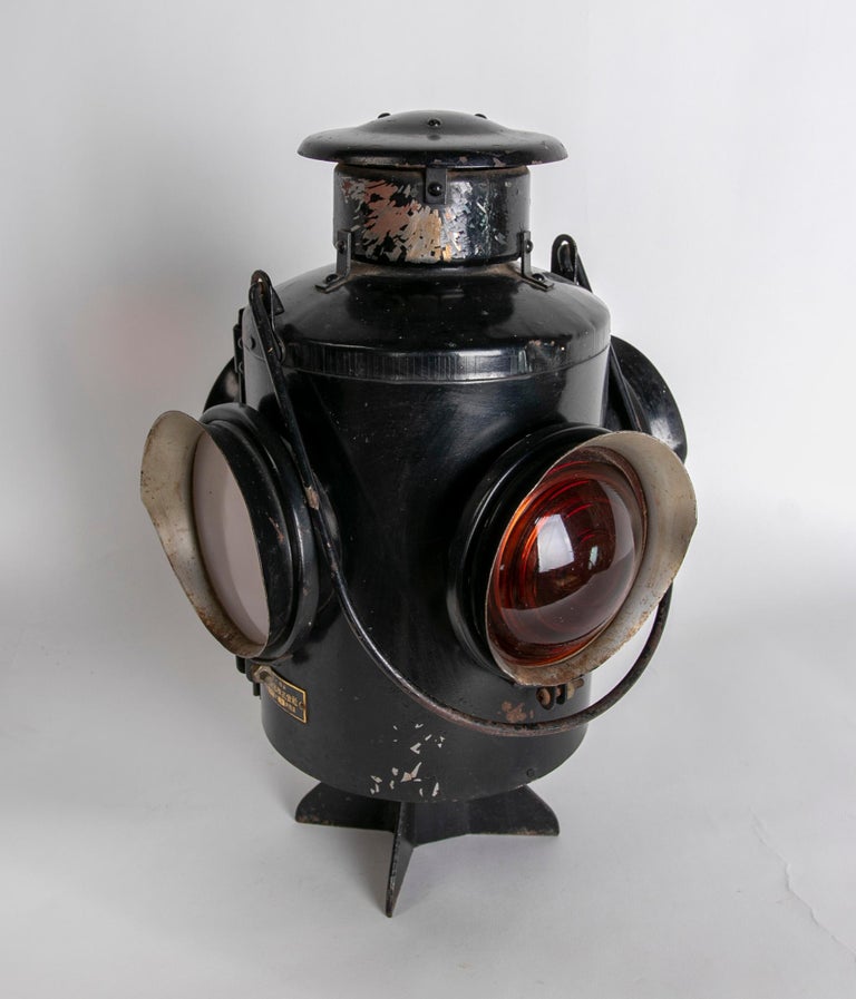 1920s Chinese Ship Lantern with Original Glasses with Plaque For Sale ...