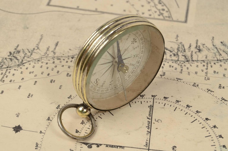 1920s Chromed Brass Pocket Compass Antique Travelling Scientific ...