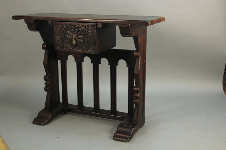 1920s Console Table with One-Drawer at 1stDibs