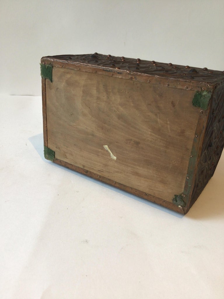 1920s Copper Warriors Box with Jewels For Sale at 1stDibs