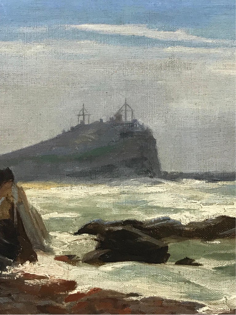 1920's Cornish - Cornish Coastal Seascape with Tin Mines overlooking ...