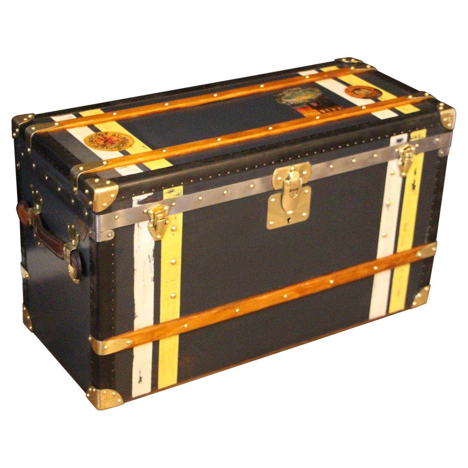 1940s European Blue Vintage Trunk For Sale at 1stDibs