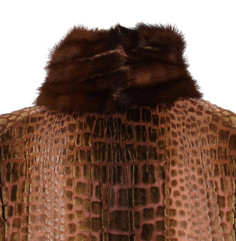 1920s Devore Velvet Flapper Coat With Mink Trim For Sale at 1stDibs