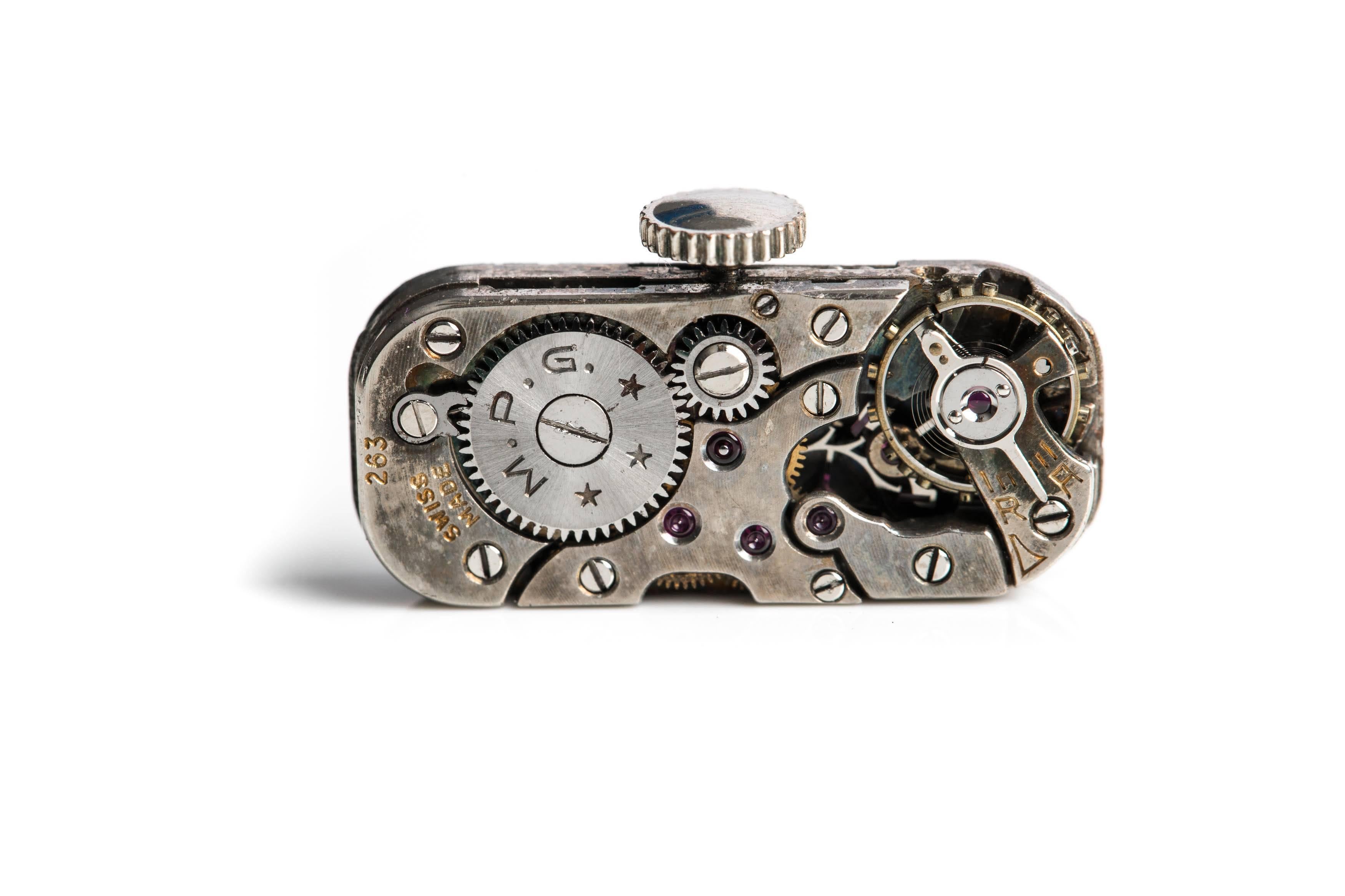 Art Deco Platinum White Gold Diamond Emerald manual Wristwatch, 1920s ...
