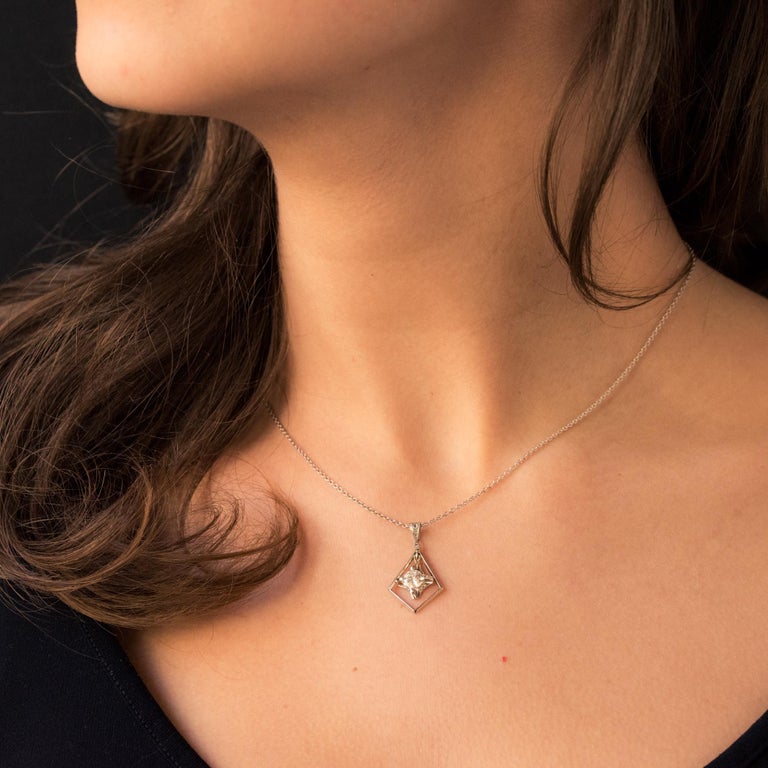 1920s Art Deco Diamond Lozenge Pendant at 1stDibs