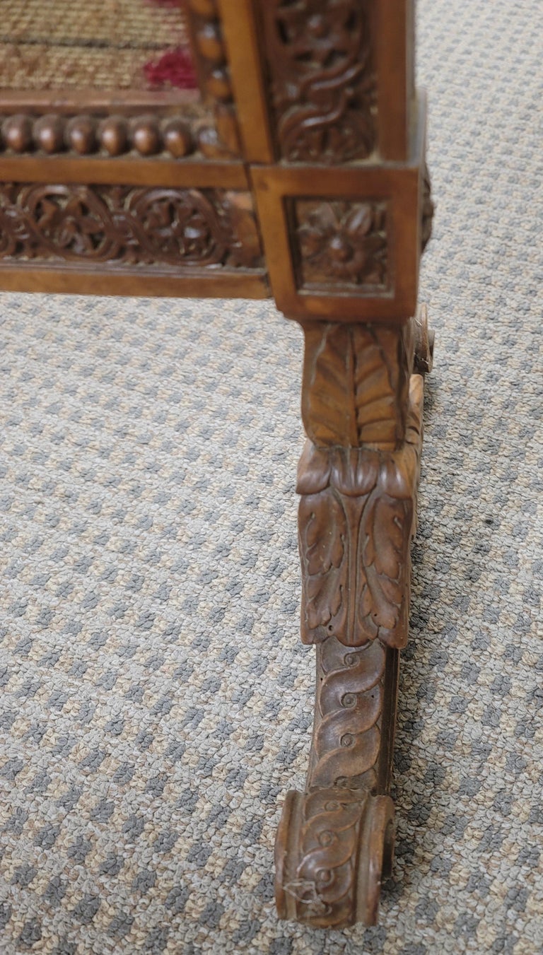 1920s, Edwardian Carved Walnut Tapestried Fire Place Screen For Sale at ...