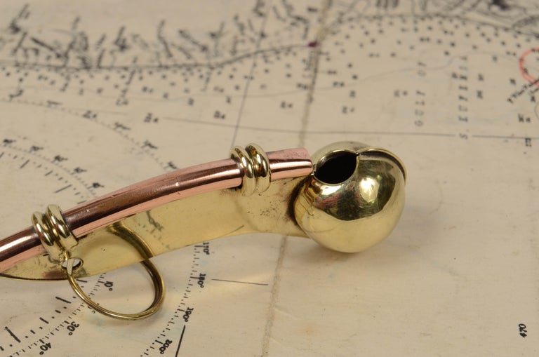 1920s English Brass and Copper Boatswain Whistle Antique Marine Tool ...