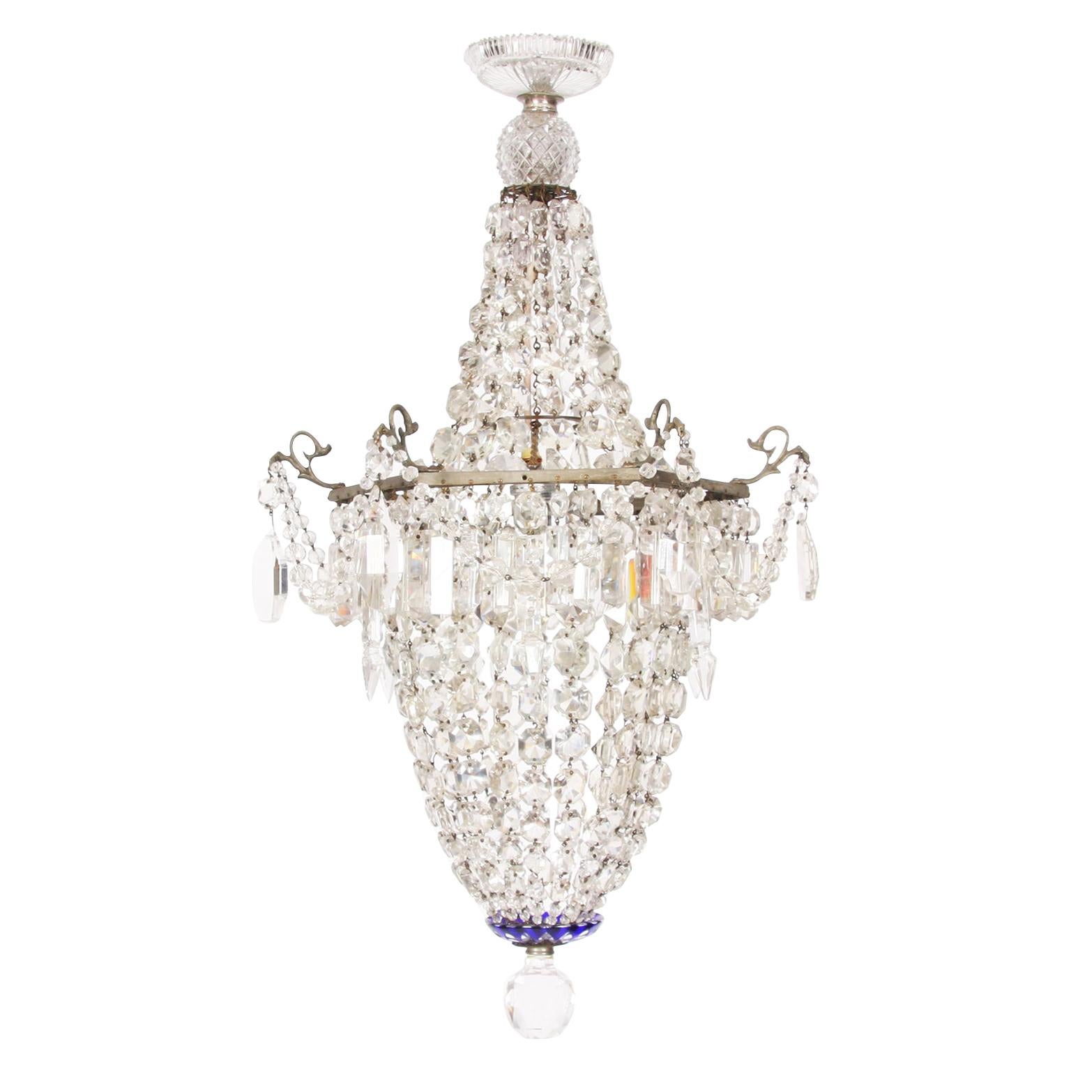 English Crystal Chandelier For Sale at 1stdibs