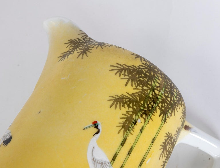 1920s English Porcelain Pitcher Decorated with Birds and Bamboo For ...