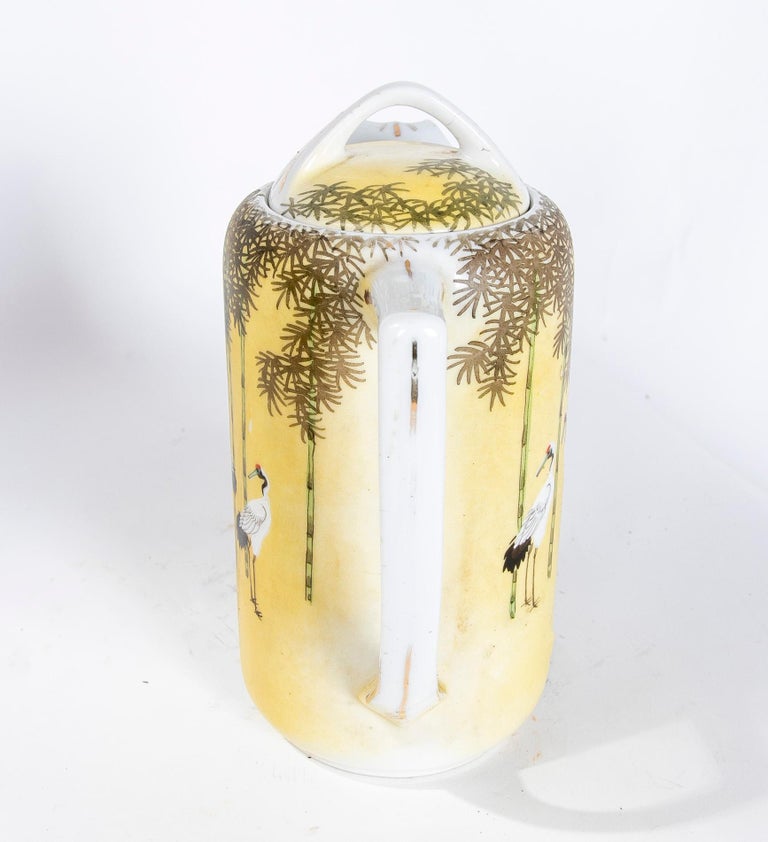 1920s English Porcelain Pitcher Decorated with Birds and Bamboo For ...