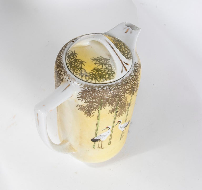 1920s English Porcelain Pitcher Decorated with Birds and Bamboo For ...