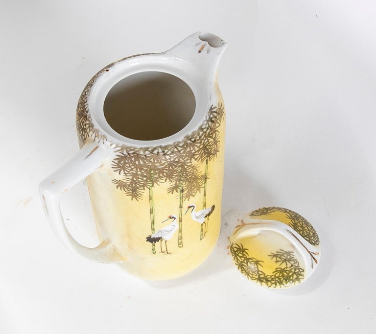 1920s English Porcelain Pitcher Decorated with Birds and Bamboo For ...