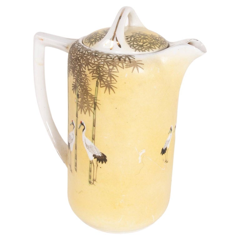 1920s English Porcelain Pitcher Decorated with Birds and Bamboo For ...