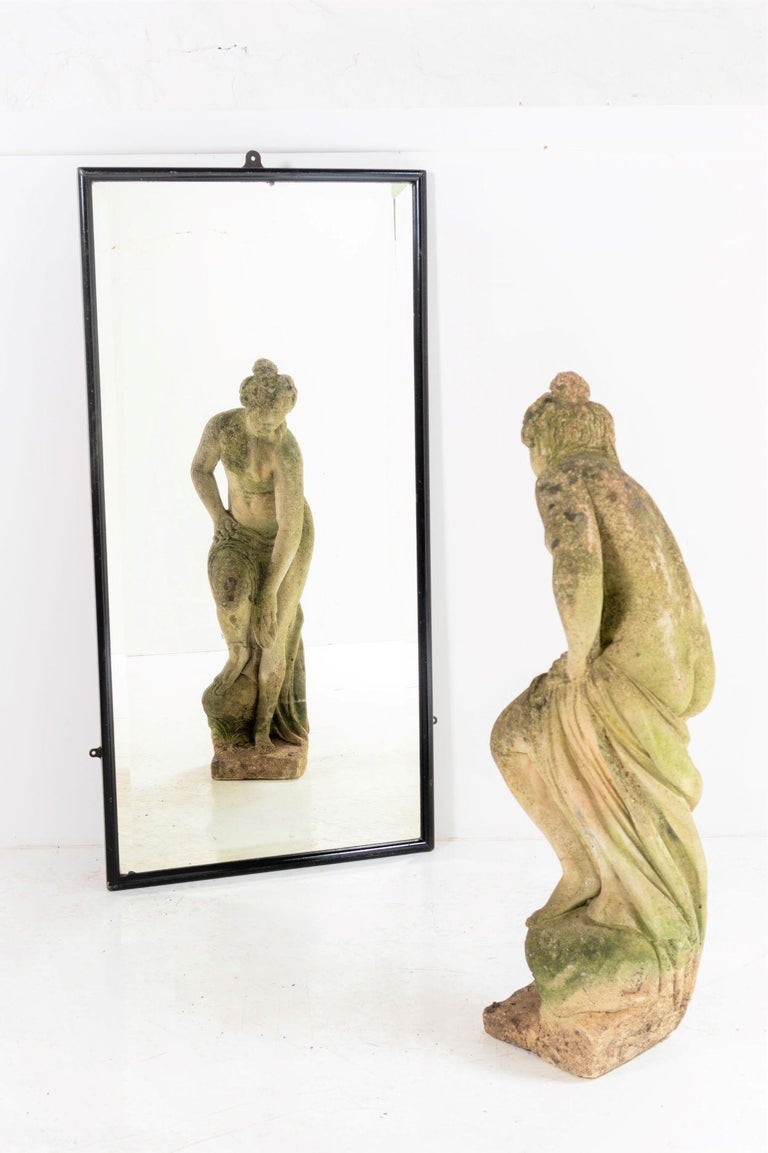 1920s English Tailors Mirror with Ebonised Frame and Bevelled Mirror ...