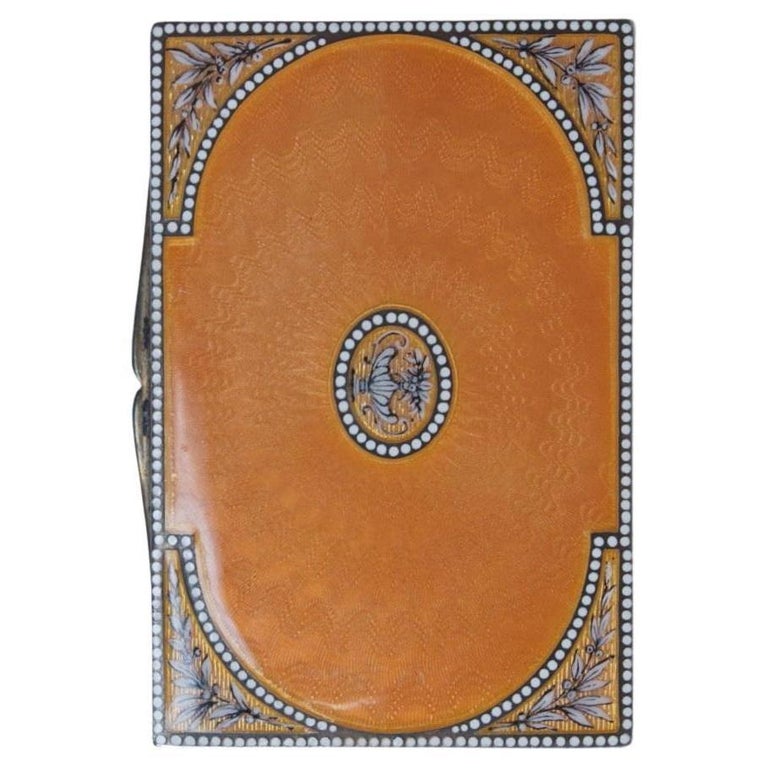 1920s European Silver Gilt and Guilloche Enamel Trinket Box Stamped 935 and PHV For Sale at 1stDibs