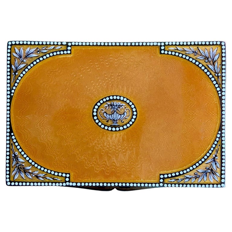 1920s European Silver Gilt and Guilloche Enamel Trinket Box Stamped 935 ...