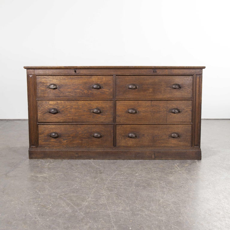 1920s Exceptional Large French Oak Bank of Drawers, Chest of Drawers at ...