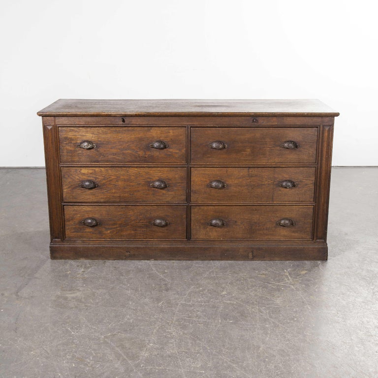 1920s Exceptional Large French Oak Bank of Drawers, Chest of Drawers at ...