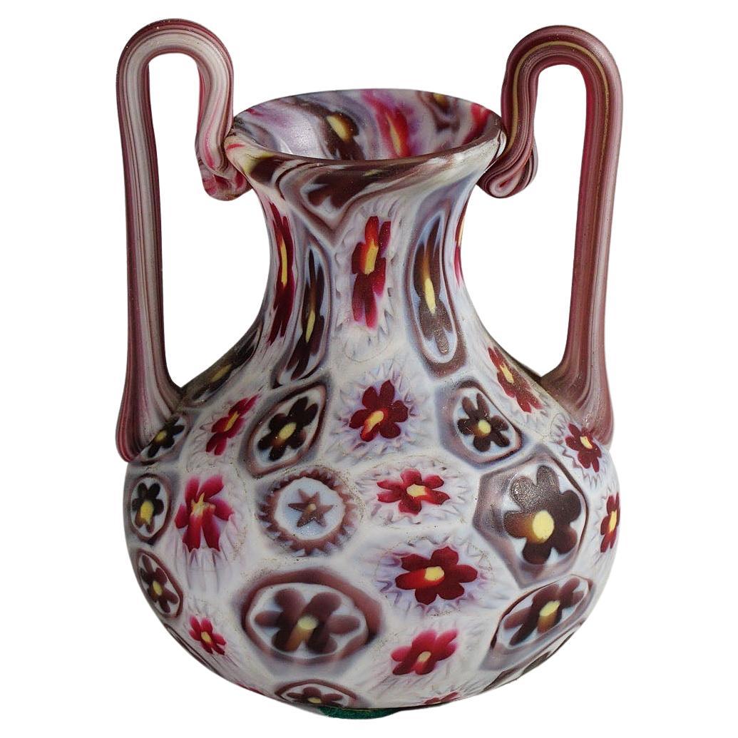 Rare Murrine Murano Cattedrale Vase by Fratelli Toso For Sale at 1stDibs
