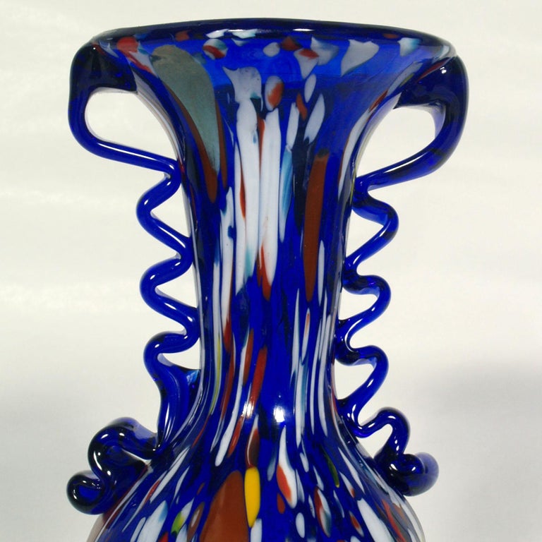 1920s Fratelli Toso Vase Carnivale with Polychrome Murrina and ...
