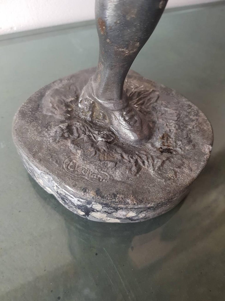 1920s French Aluminium Statue of a Male Athlete For Sale at 1stDibs