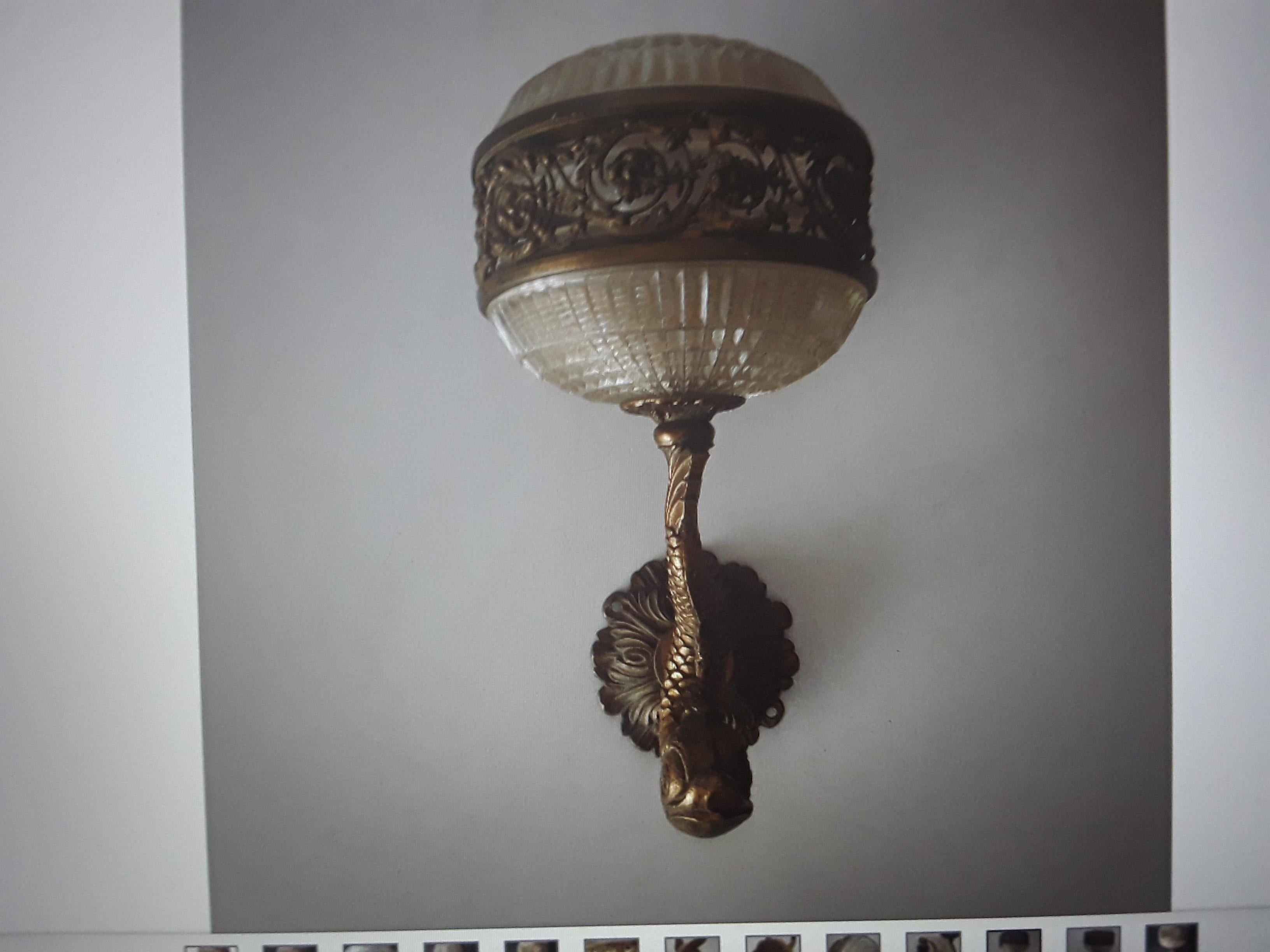 1920's French Art Deco Dore Bronze Dolphin/ Koi/ Fish Carrying Art ...