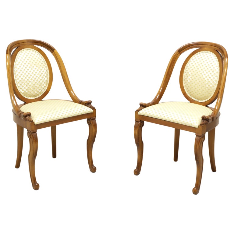 1920's French Art Deco Goosehead Dining Chairs - Pair B For Sale at 1stDibs