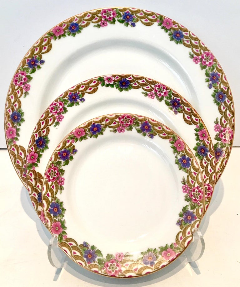 1920'S French Art Deco Limoge and 24K Gold Dinnerware By, Jean Pouyat S ...