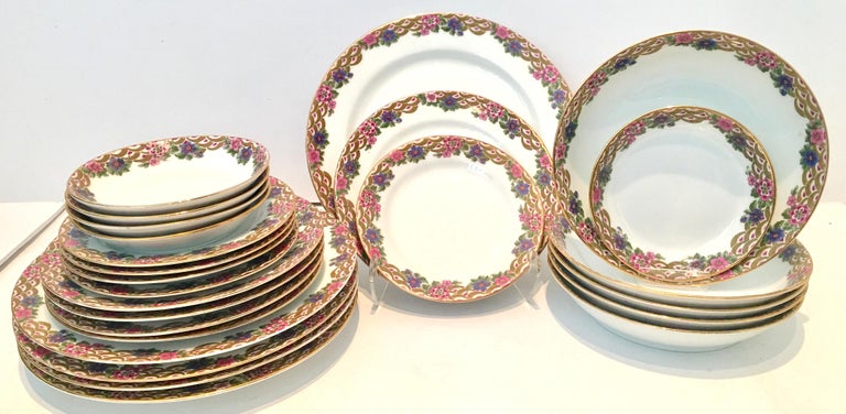 1920'S French Art Deco Limoge and 24K Gold Dinnerware By, Jean Pouyat S ...