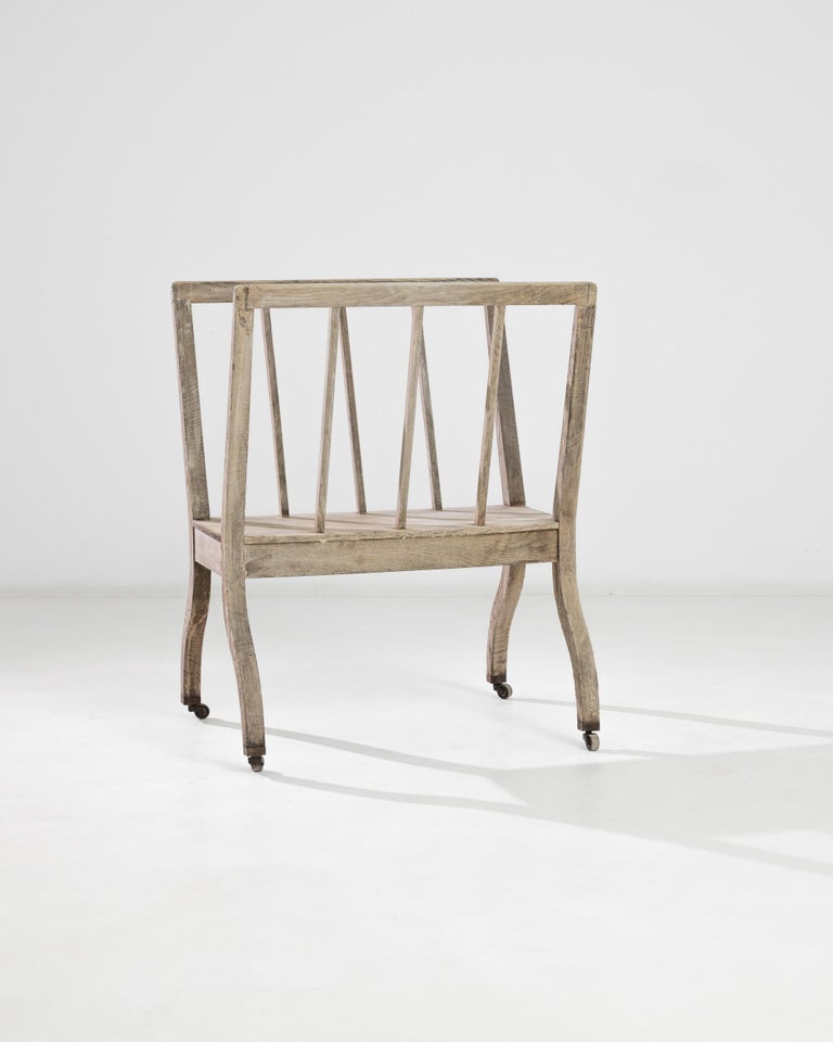 1920s French Bleached Oak Architect Stand For Sale at 1stDibs