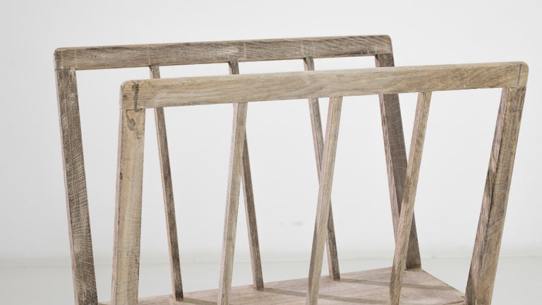 1920s French Bleached Oak Architect Stand For Sale at 1stDibs