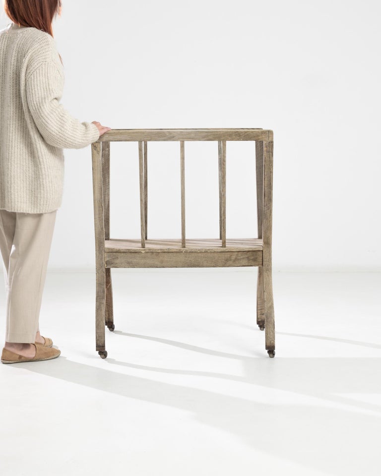 1920s French Bleached Oak Architect Stand For Sale at 1stDibs