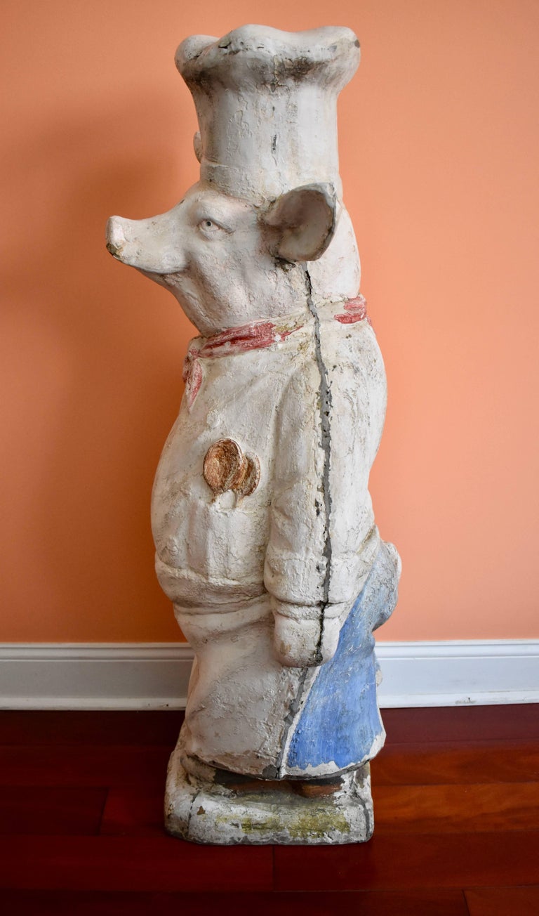 4 Ft. Tall French Butchers Shop Plaster Pig Advertising Restaurant ...