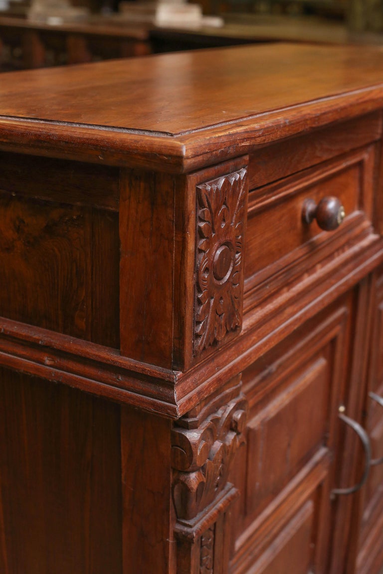 1920s French Colonial Solid Teak Wood Superbly Carved Vanity from a ...