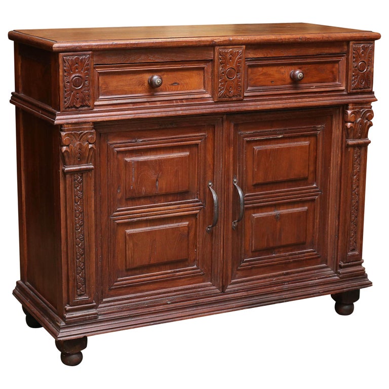 1920s French Colonial Solid Teak Wood Superbly Carved Vanity from a ...