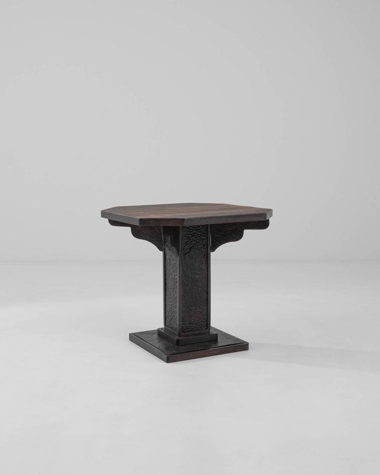 1920s French Metal Table with Wooden Top For Sale at 1stDibs