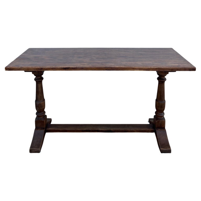 1920s French Oak Trestle Table For Sale at 1stDibs