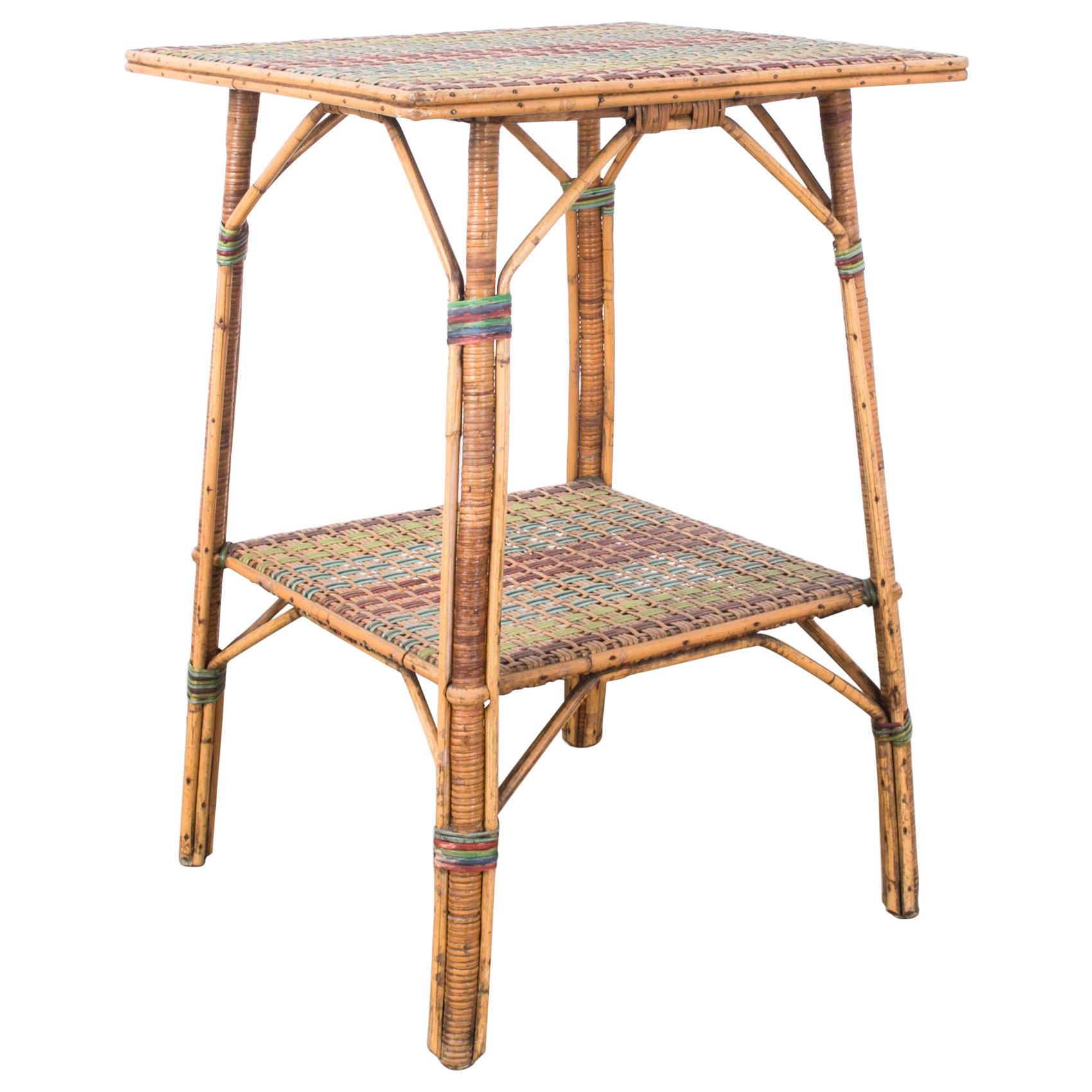 1920s French Rattan Side Table at 1stDibs | 1920s side table
