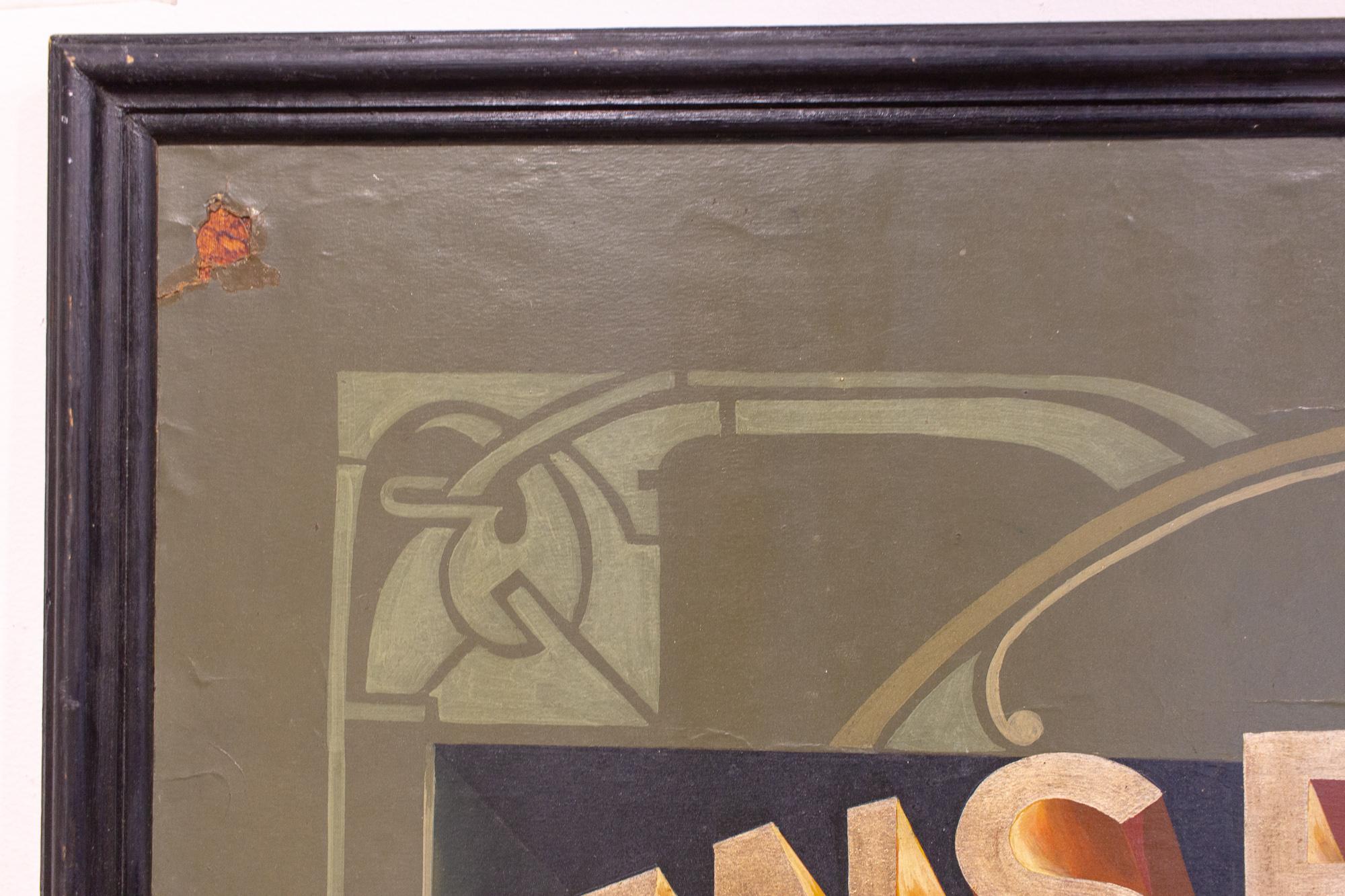 1920s French "Signs, Paints, Varnish and Wallpaper" Trade Sign Poster ...