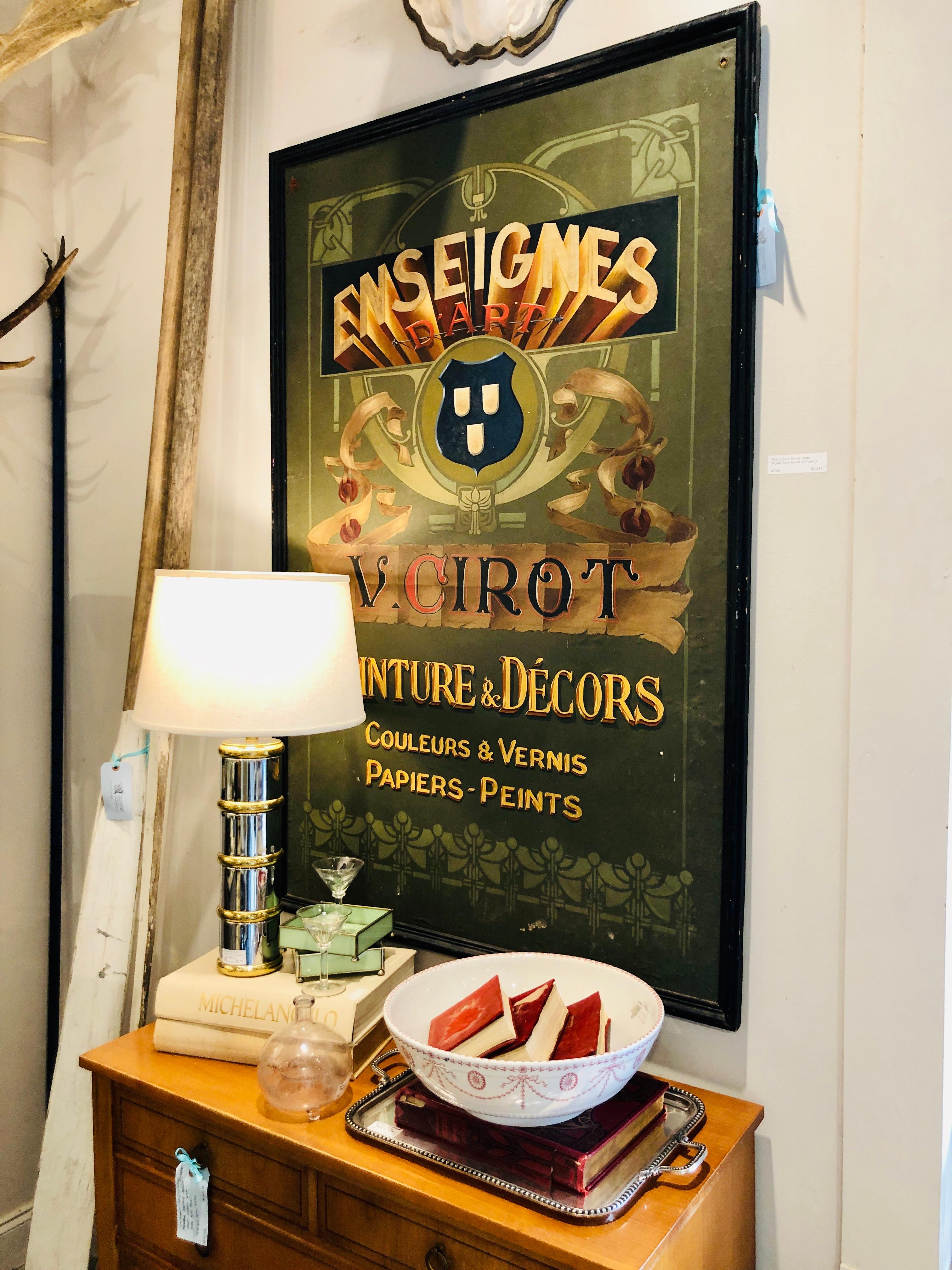 1920s French "Signs, Paints, Varnish and Wallpaper" Trade Sign Poster ...