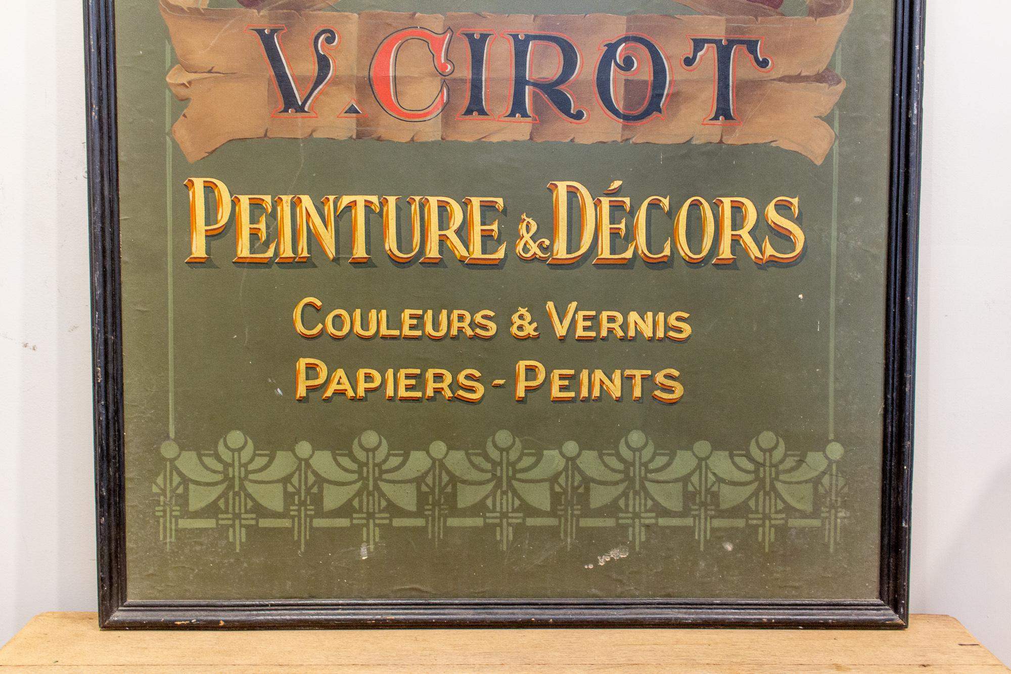 1920s French "Signs, Paints, Varnish and Wallpaper" Trade Sign Poster ...