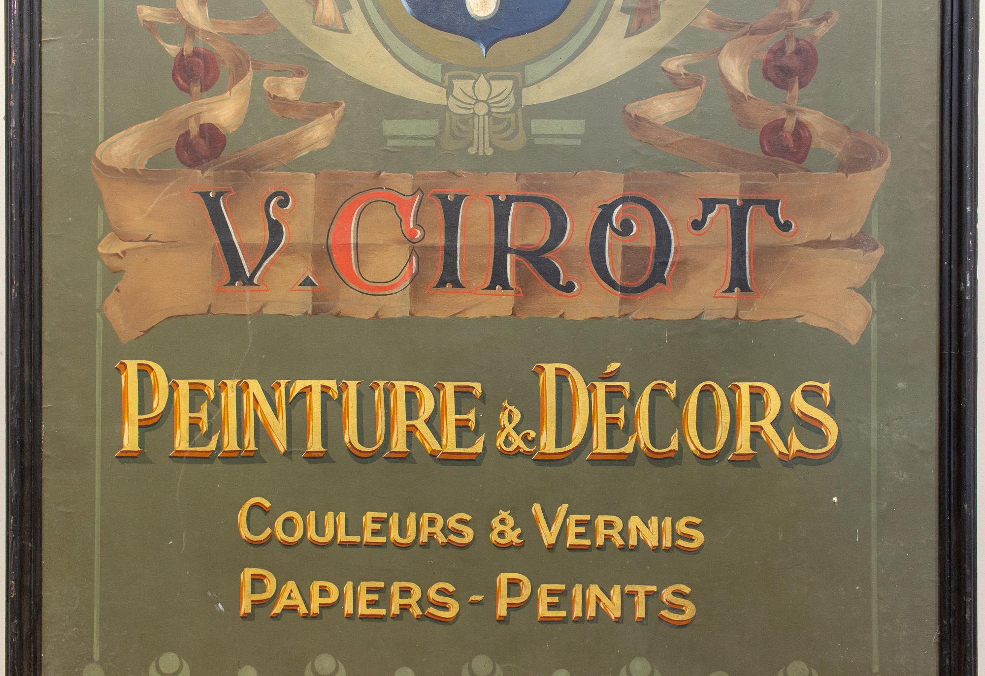 1920s French "Signs, Paints, Varnish and Wallpaper" Trade Sign Poster ...