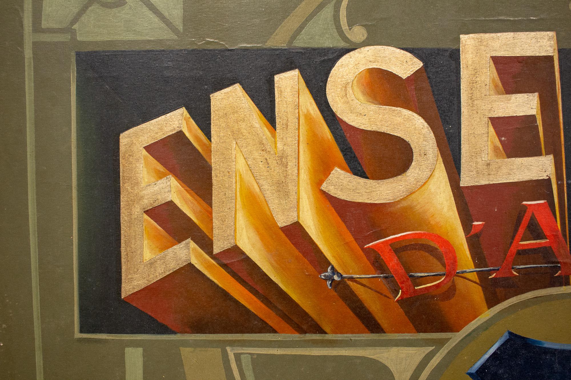 1920s French "Signs, Paints, Varnish and Wallpaper" Trade Sign Poster ...