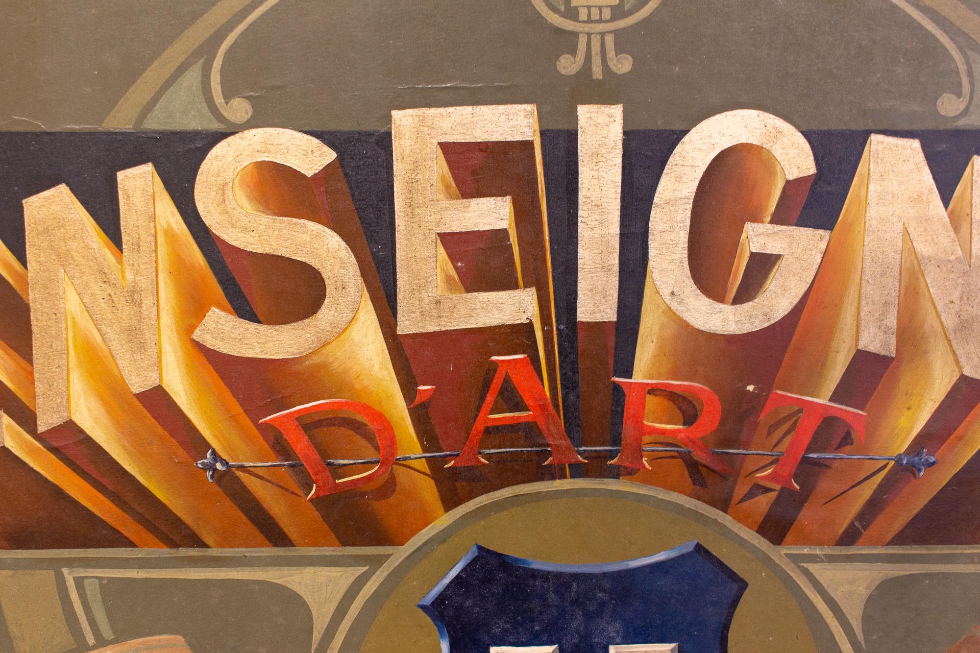 1920s French "Signs, Paints, Varnish and Wallpaper" Trade Sign Poster ...