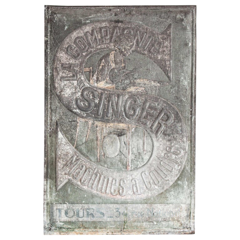 1920s French Singer Sewing Machine Industrial Galvanised Steel ...