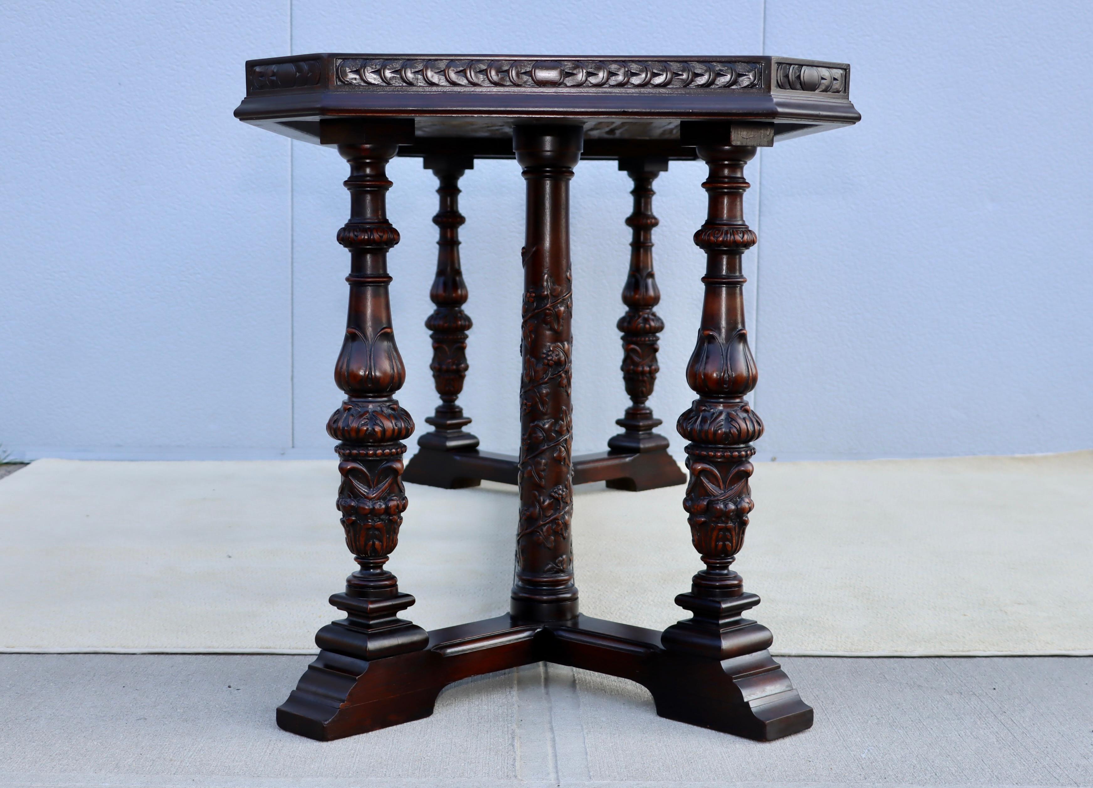 1920's French Walnut Dining Table Or Conference Table For Sale at 1stDibs