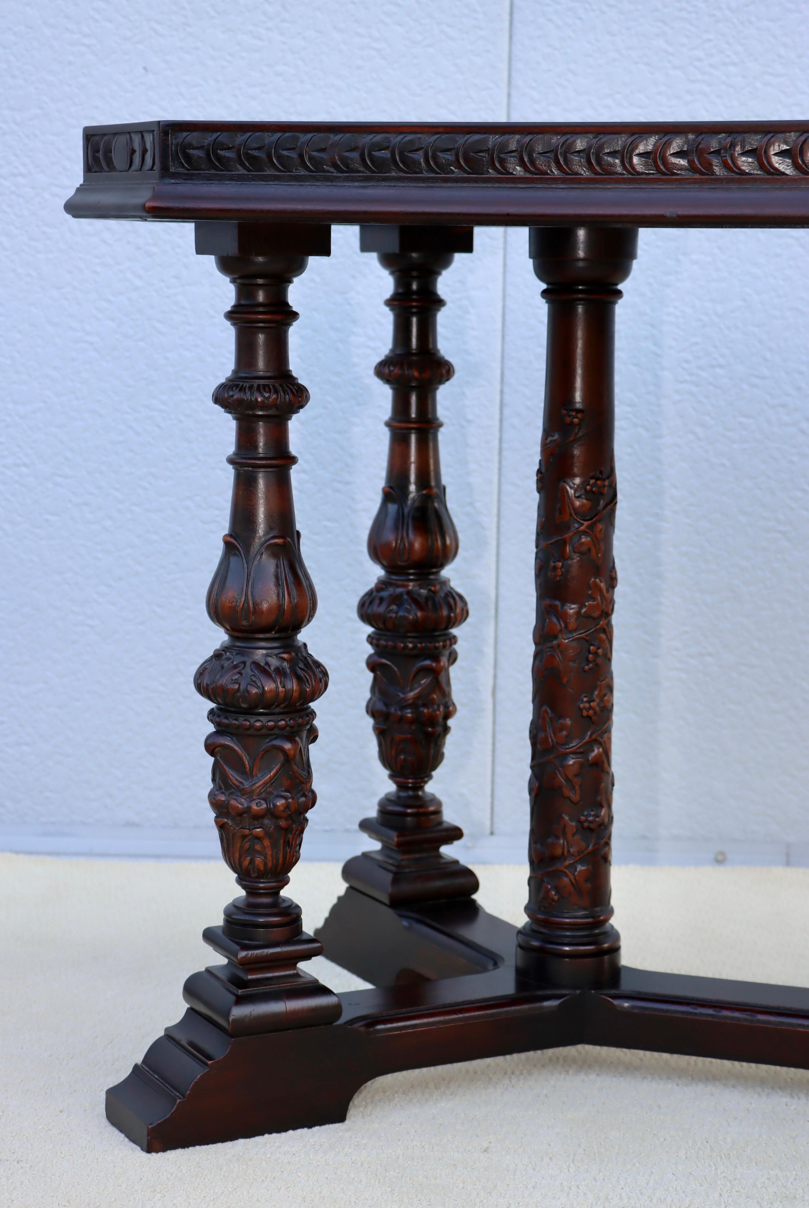 1920's French Walnut Dining Table Or Conference Table For Sale at 1stDibs