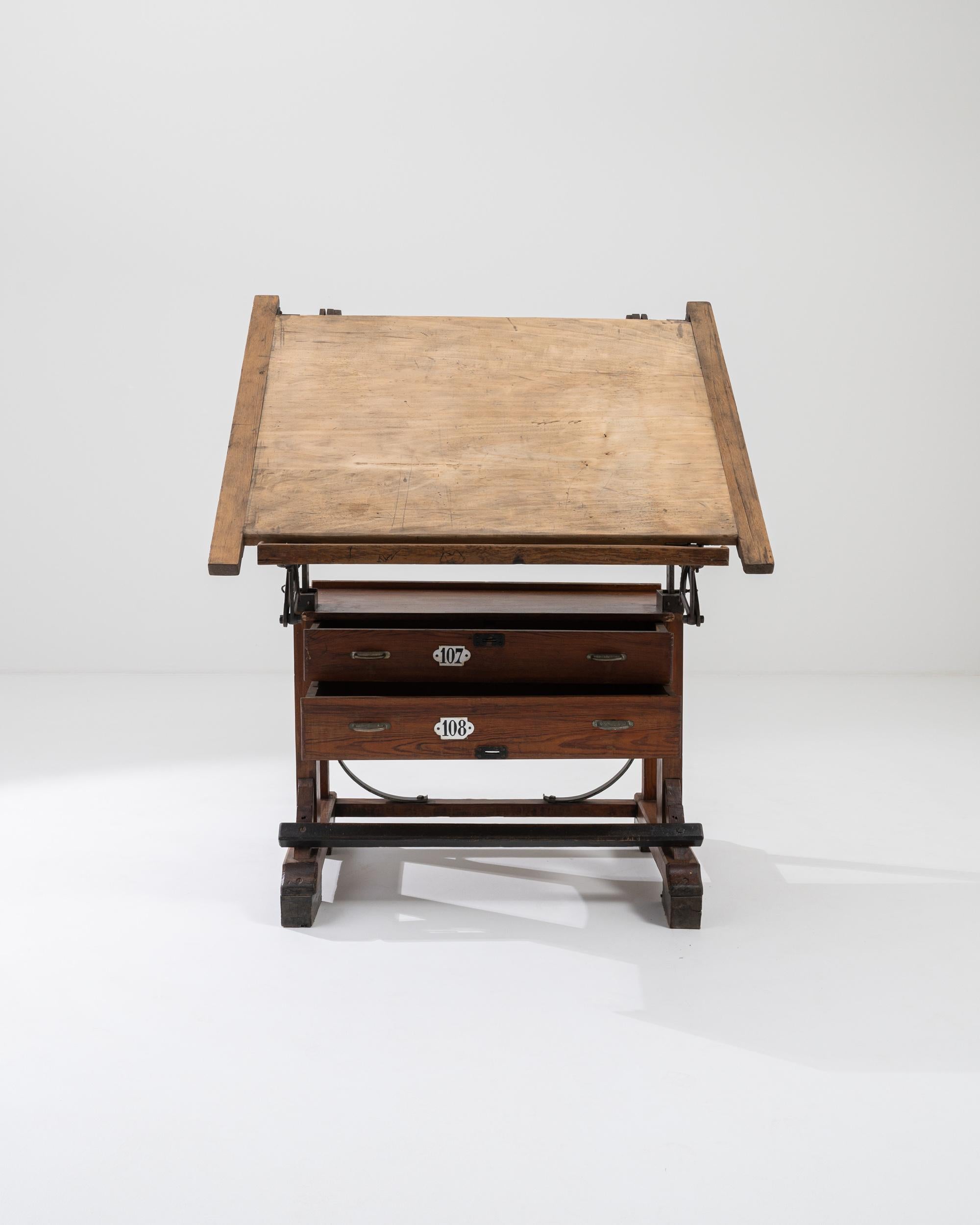 1920s French Wooden Drawing Table at 1stDibs