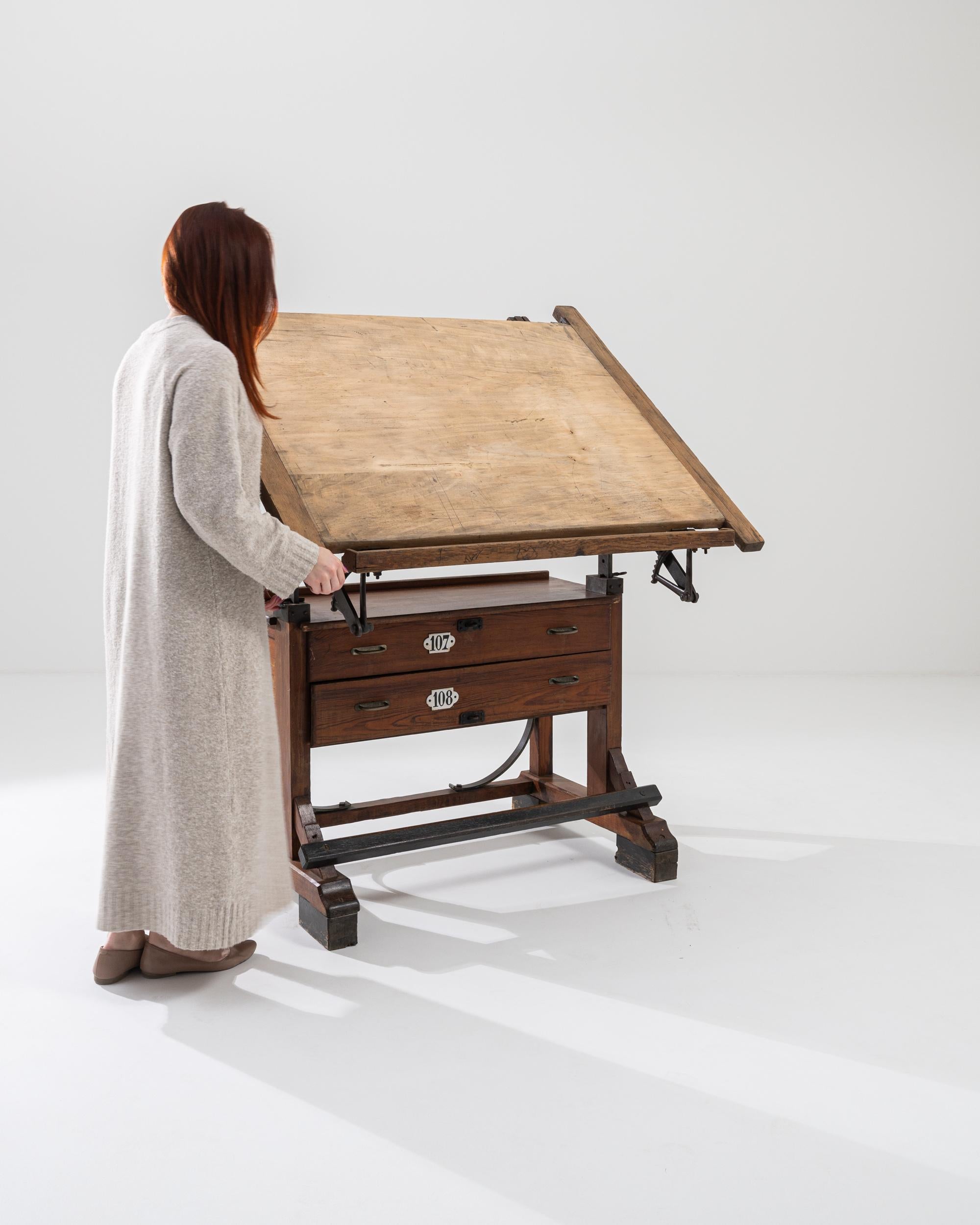 1920s French Wooden Drawing Table at 1stDibs