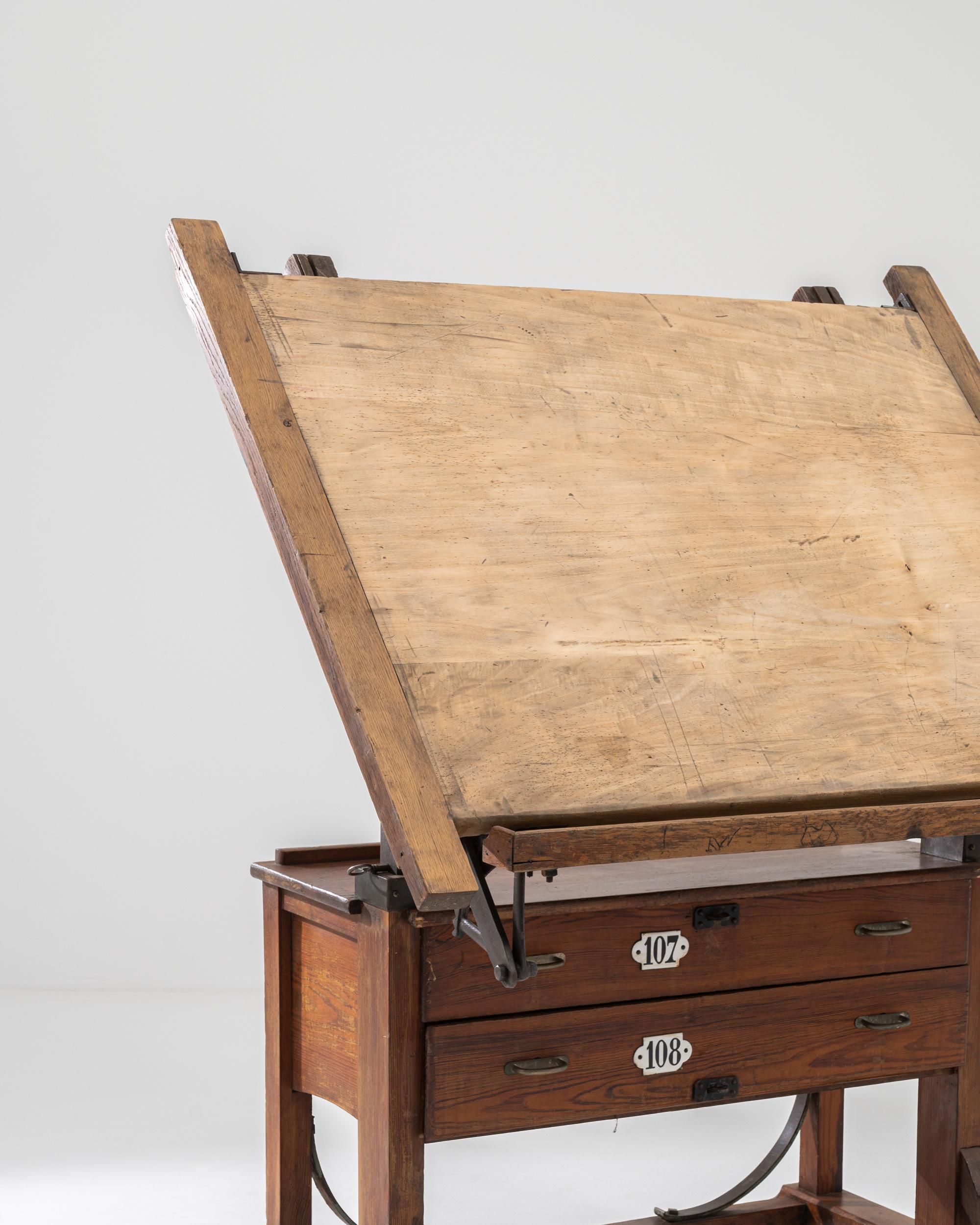 1920s French Wooden Drawing Table at 1stDibs